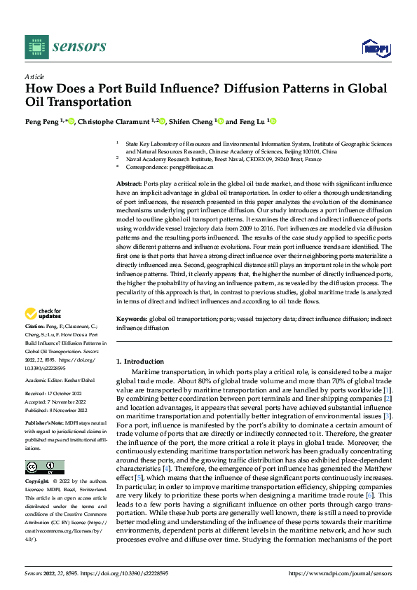 (PDF) How Does a Port Build Influence? Diffusion Patterns in Global Oil ...