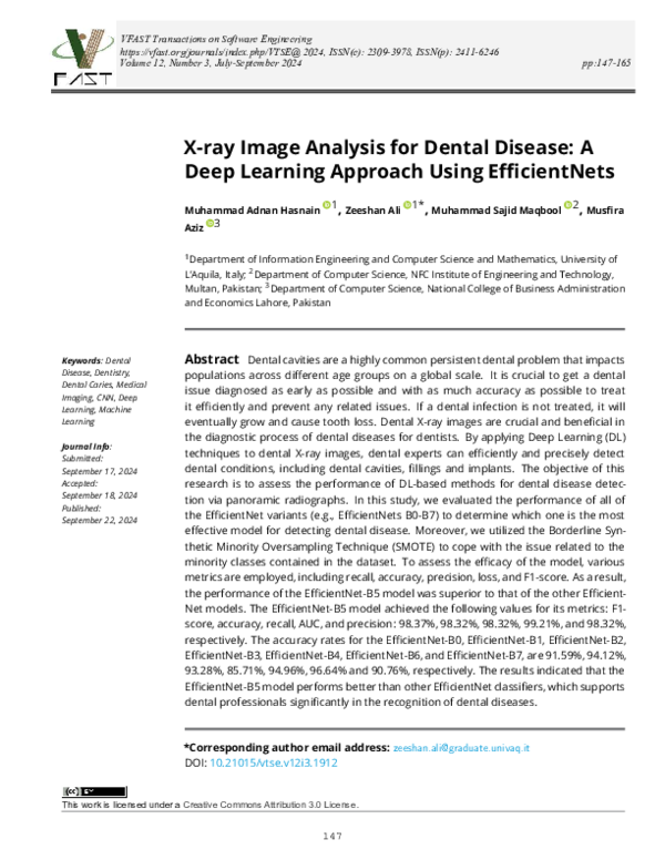 (PDF) X-ray Image Analysis for Dental Disease: A Deep Learning Approach ...