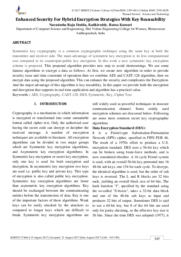 (PDF) Enhanced Security For Hybrid Encryption Strategies With Key ...