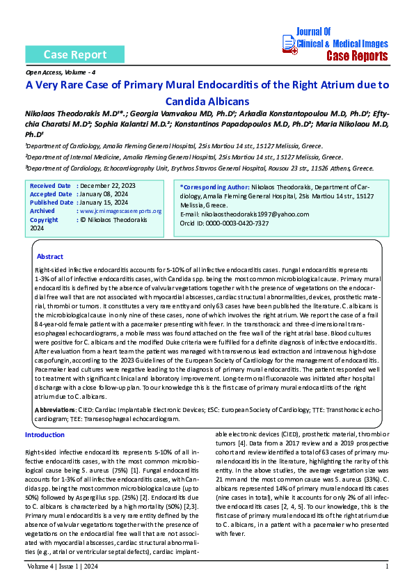 (PDF) A Very Rare Case of Primary Mural Endocarditis of the Right ...