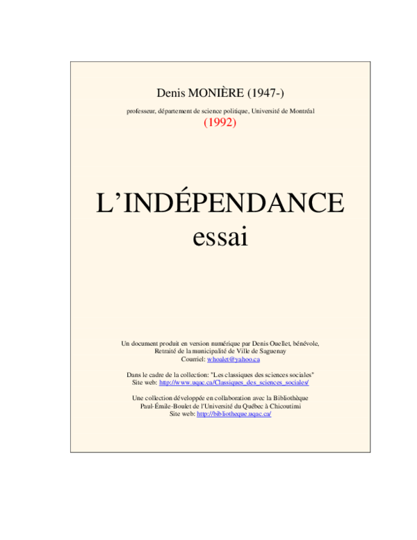 (PDF) Indépendance