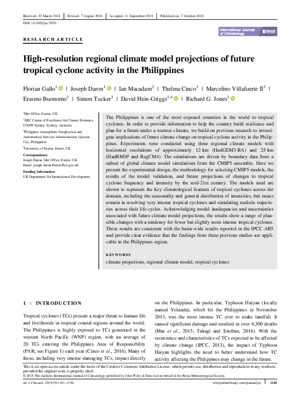(PDF) High‐resolution regional climate model projections of future ...