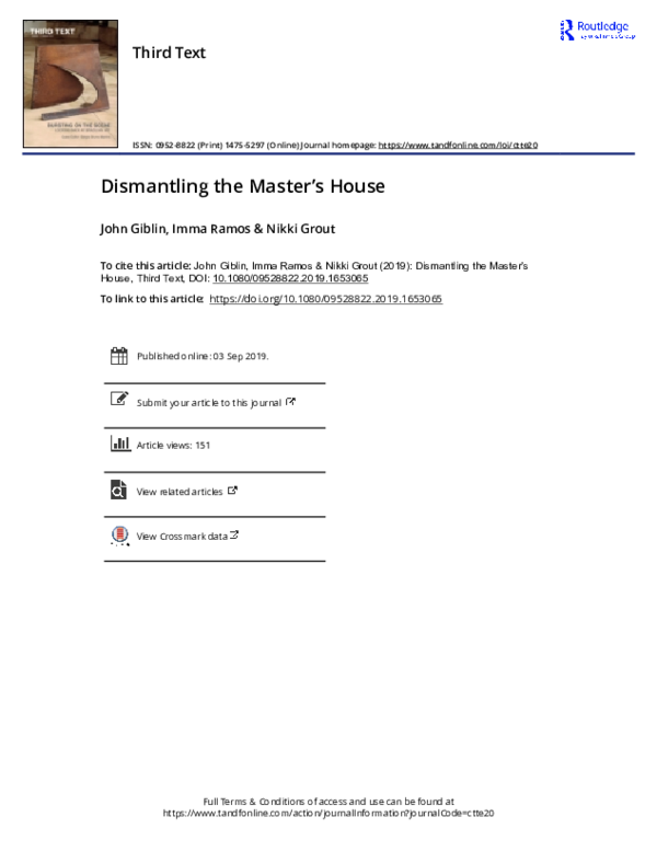 (PDF) Dismantling the Master's House