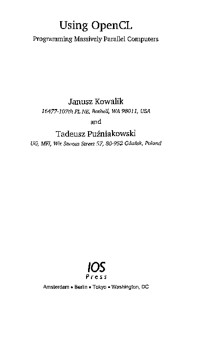 (PDF) Using OpenCL - Programming Massively Parallel Computers