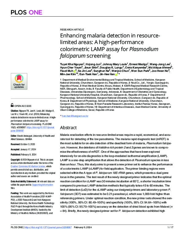 (PDF) Enhancing malaria detection in resource-limited areas: A high ...