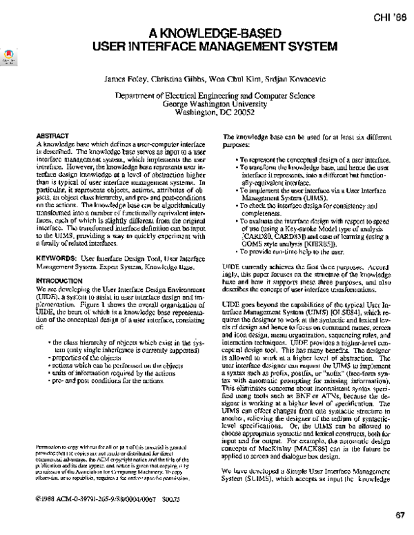 (PDF) A knowledge-based user interface management system