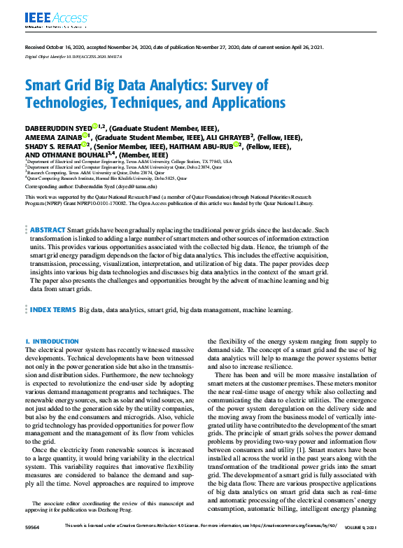 (PDF) Smart Grid Big Data Analytics: Survey of Technologies, Techniques ...