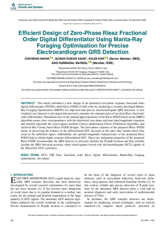 Pdf Efficient Design Of Zero Phase Riesz Fractional Order Digital Differentiator Using Manta