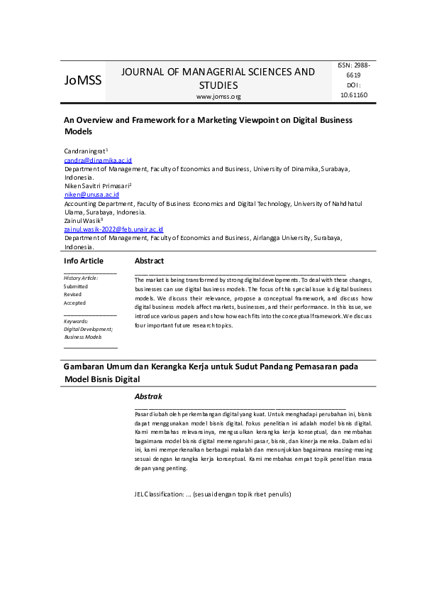 (PDF) An Overview and Framework for a Marketing Viewpoint on Digital ...
