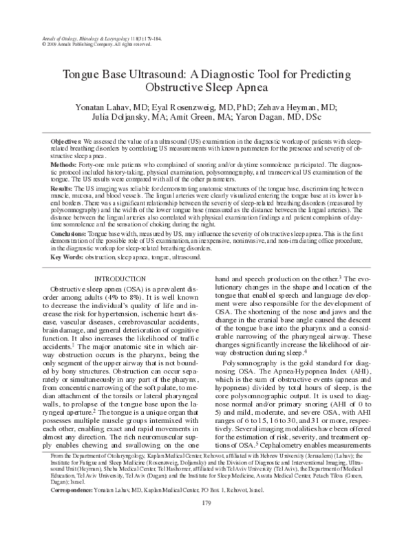 (PDF) Tongue base ultrasound: a diagnostic tool for predicting ...