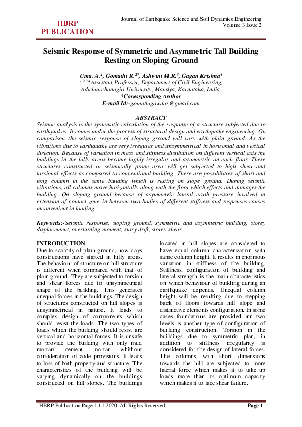 (PDF) Seismic Response of Symmetric and Asymmetric Tall Building ...