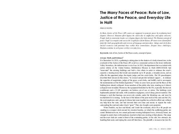 (PDF) The Many Faces of Peace: Rule of Law, Justice of the Peace, and ...
