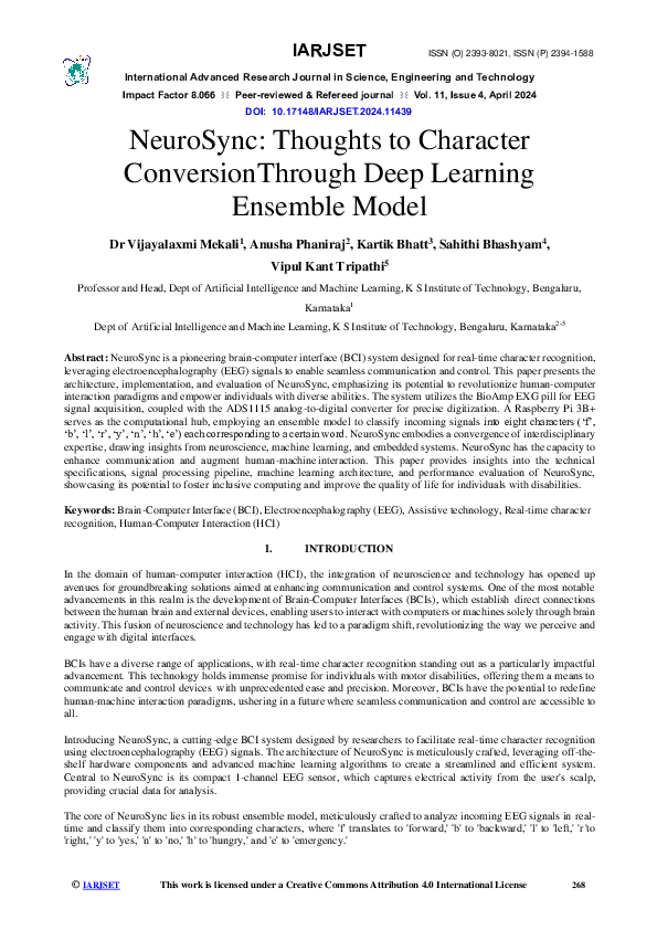 (PDF) NeuroSync: Thoughts to Character ConversionThrough Deep Learning Ensemble Model