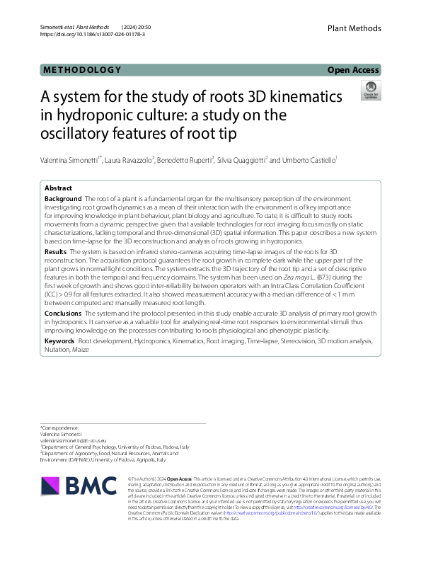 (PDF) A system for the study of roots 3D kinematics in hydroponic culture: a study on the ...
