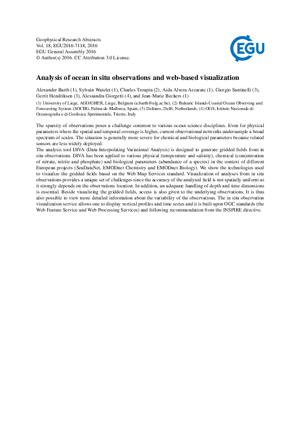 (PDF) Analysis of Ocean in Situ Observations and Web-Based Visualization