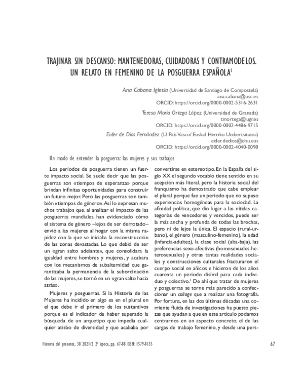 (PDF) Trajinar sin descanso: mantenedores, cuidadoras y contramodelos ...
