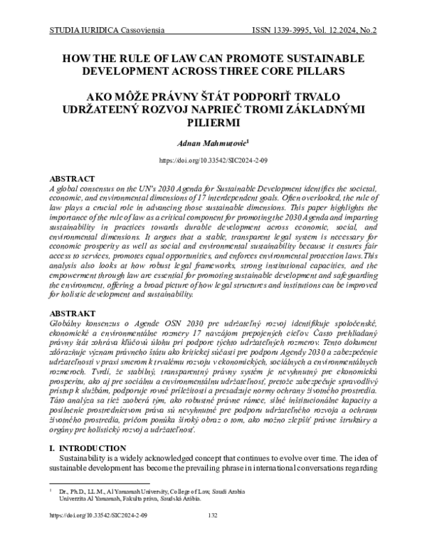 (PDF) HOW THE RULE OF LAW CAN PROMOTE SUSTAINABLE DEVELOPMENT ACROSS ...