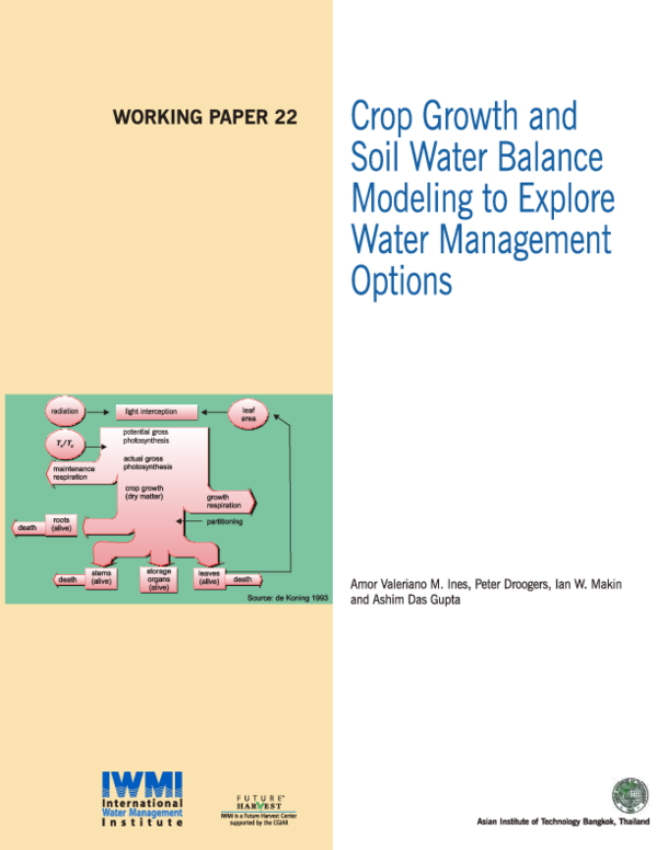 (PDF) Crop growth and soil water balance modeling to explore water ...