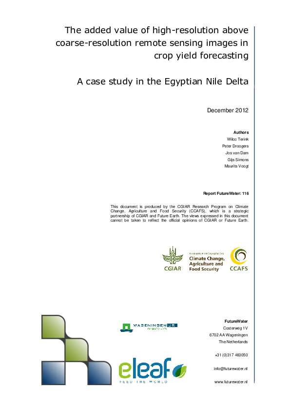 (PDF) The added value of high-resolution above coarse-resolution remote ...