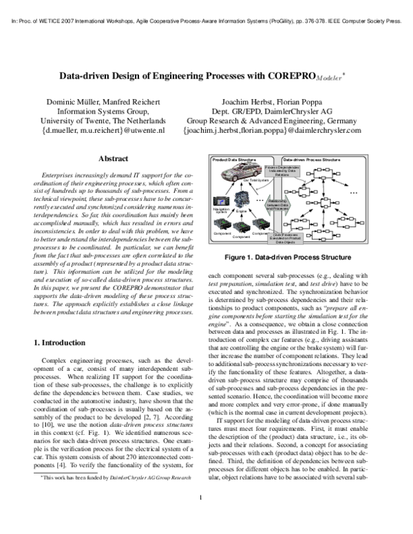 (PDF) Data-Driven Design of Engineering Processes with COREPROModeler