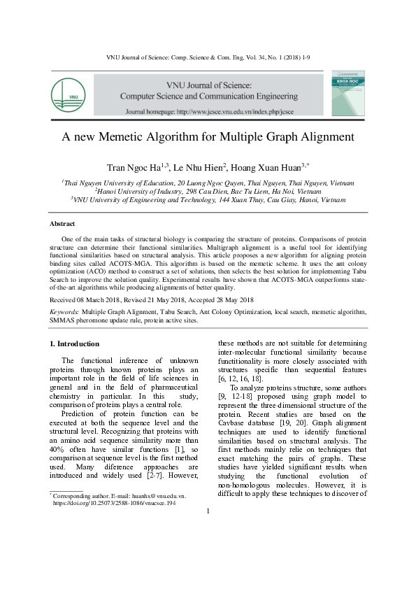 (PDF) ACOTS-MGA: A Memetic Algorithm for Protein Graph Alignment