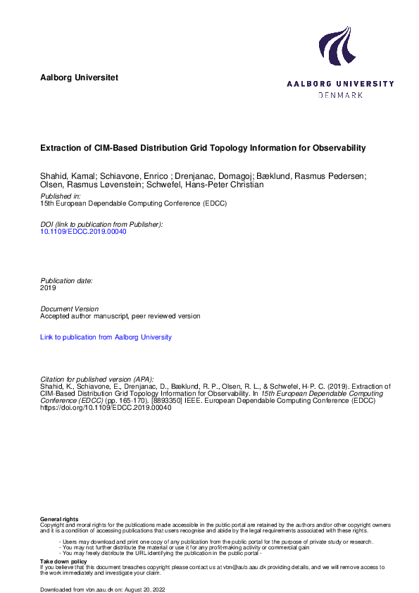 (PDF) Extraction of CIM-Based Distribution Grid Topology Information for Observability