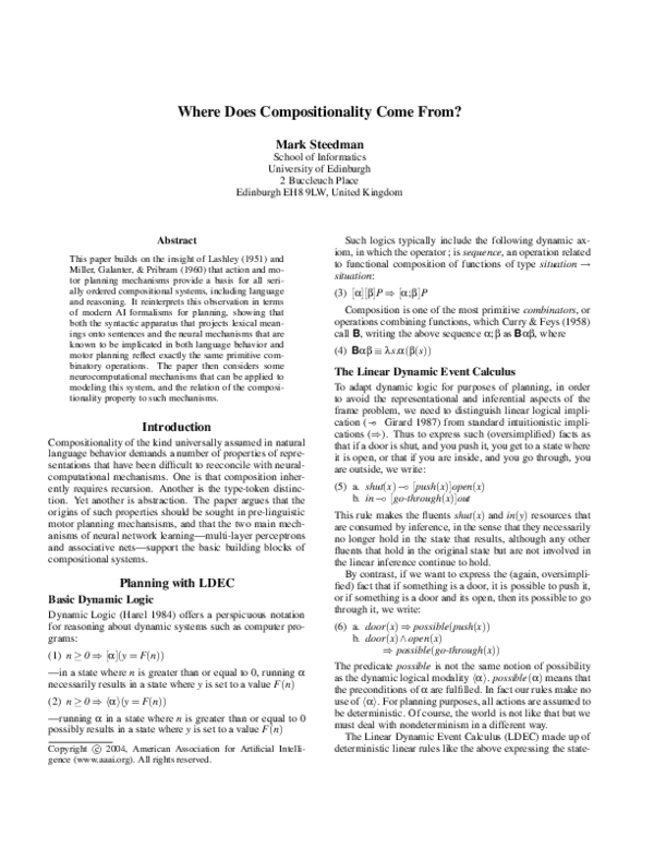 (PDF) Where Does Compositionality Come From?