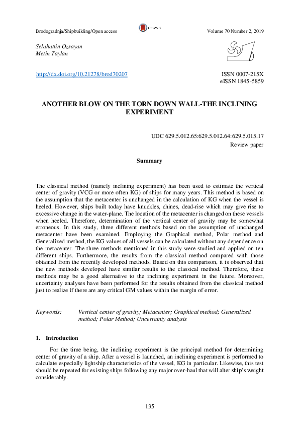 (PDF) Another Blow on the Torn Down Wall-The Inclining Experiment ...