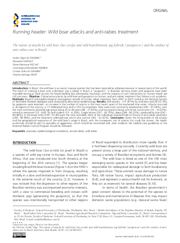 (PDF) The nature of attacks by wild boar (Sus scrofa) and wild boar ...