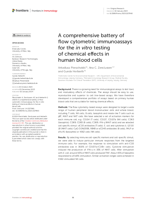 (PDF) A comprehensive battery of flow cytometric immunoassays for the ...