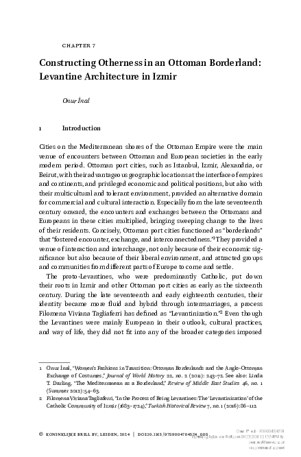 (PDF) “Constructing Otherness in an Ottoman Borderland: Levantine ...