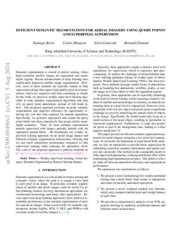 Learning Semantic Segmentation with Query Points Supervision on Aerial Images