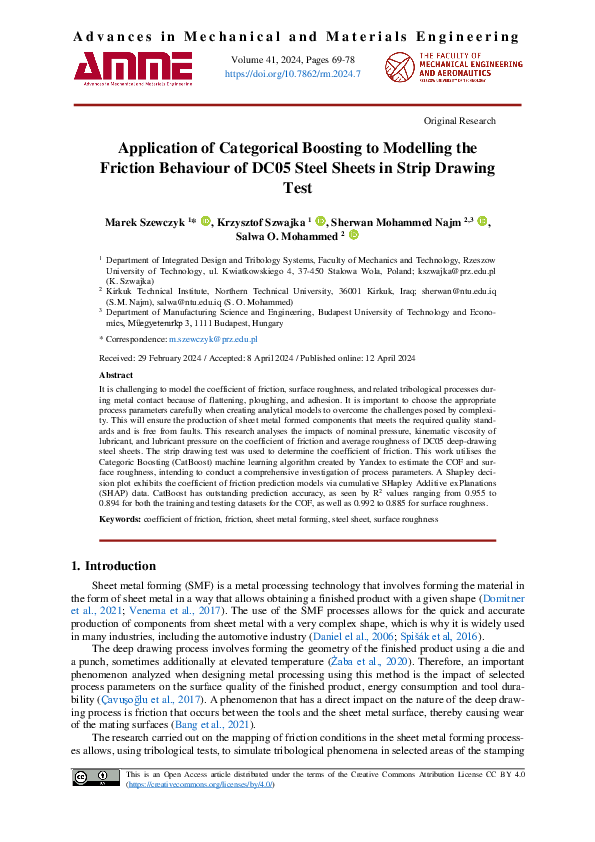 (PDF) Application of categorical boosting to modelling the friction ...