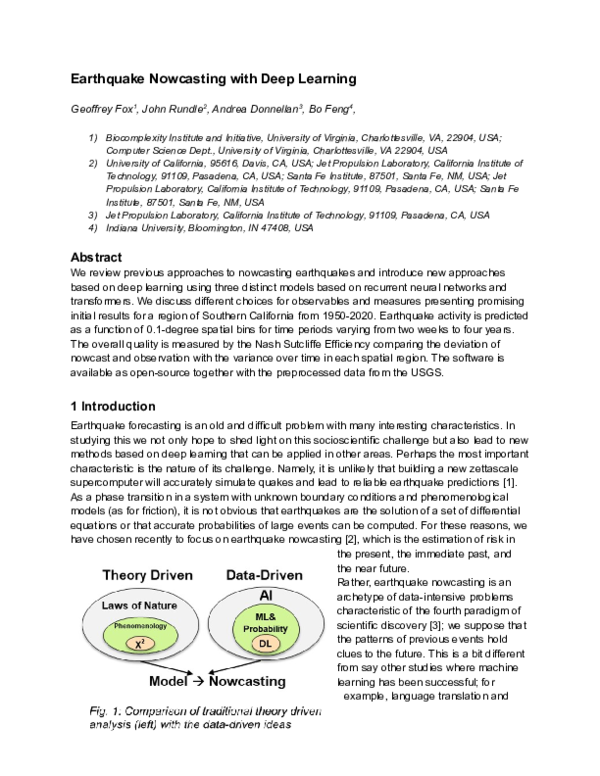 (PDF) Earthquake Nowcasting with Deep Learning