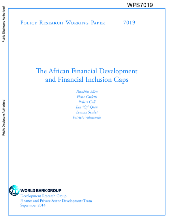 (PDF) The African Financial Development and Financial Inclusion Gaps