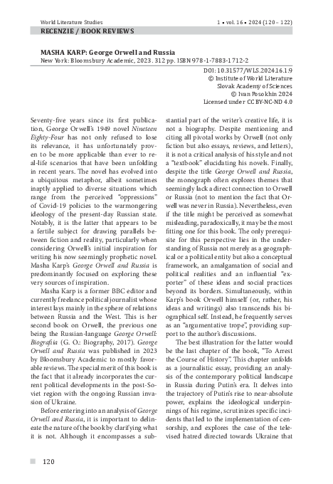 (PDF) MASHA KARP: George Orwell and Russia