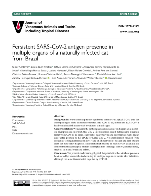 (PDF) Persistent SARS-CoV-2 antigen presence in multiple organs of a ...