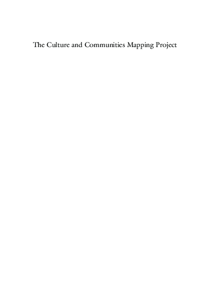 (PDF) The Culture and Communities Mapping Project