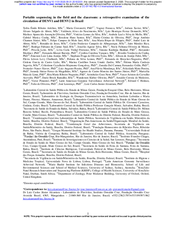 (PDF) Portable sequencing in the field and the classroom: a ...