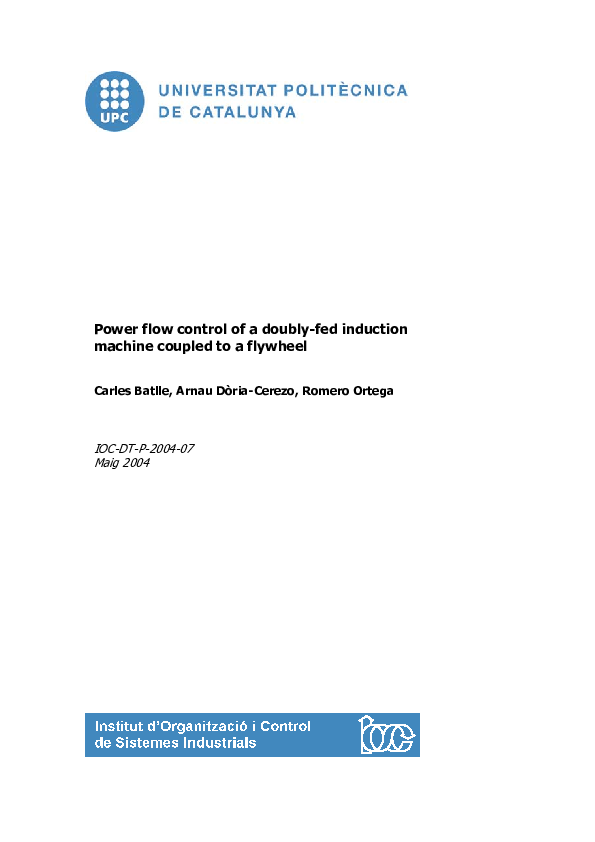 Pdf Power Flow Control Of A Doubly Fed Induction Machine Coupled To A Flywheel