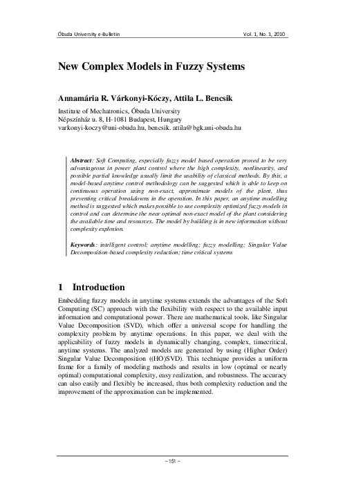 (PDF) New Complex Models in Fuzzy Systems