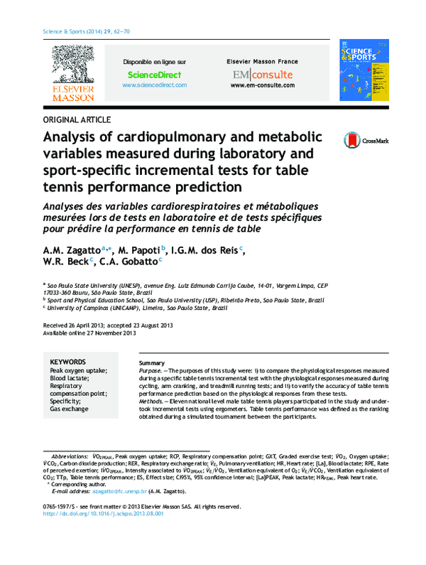 (PDF) Analysis of cardiopulmonary and metabolic variables measured ...