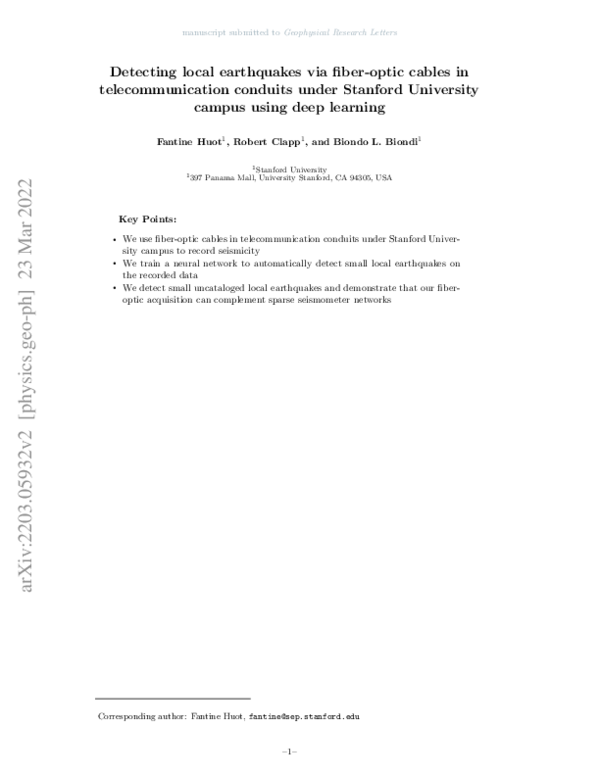 (PDF) Detecting local earthquakes via fiber-optic cables in ...