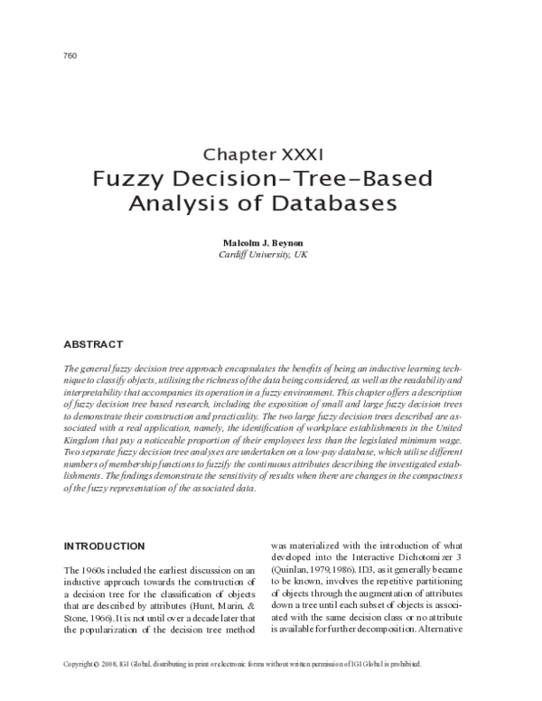 (PDF) Fuzzy Decision-Tree-Based Analysis of Databases