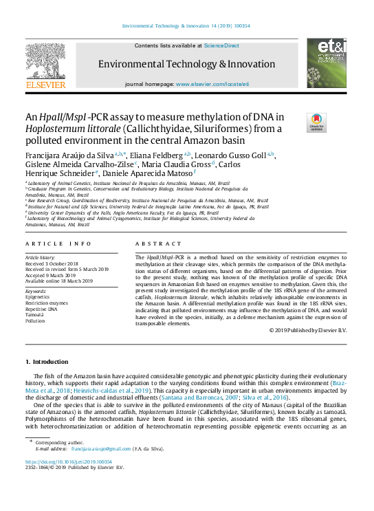 (PDF) An HpaII/MspI-PCR assay to measure methylation of DNA in ...