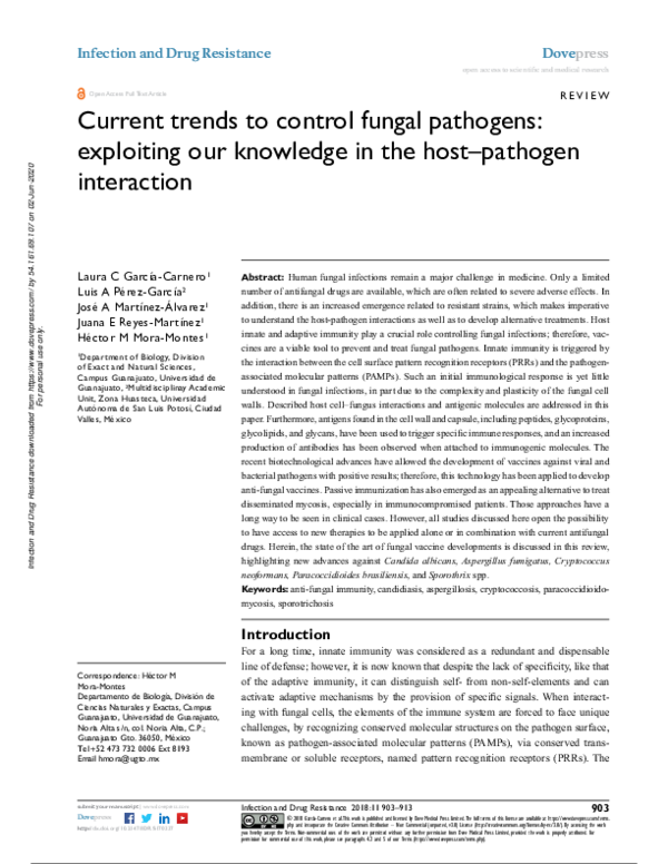 (PDF) Current trends to control fungal pathogens: exploiting our ...