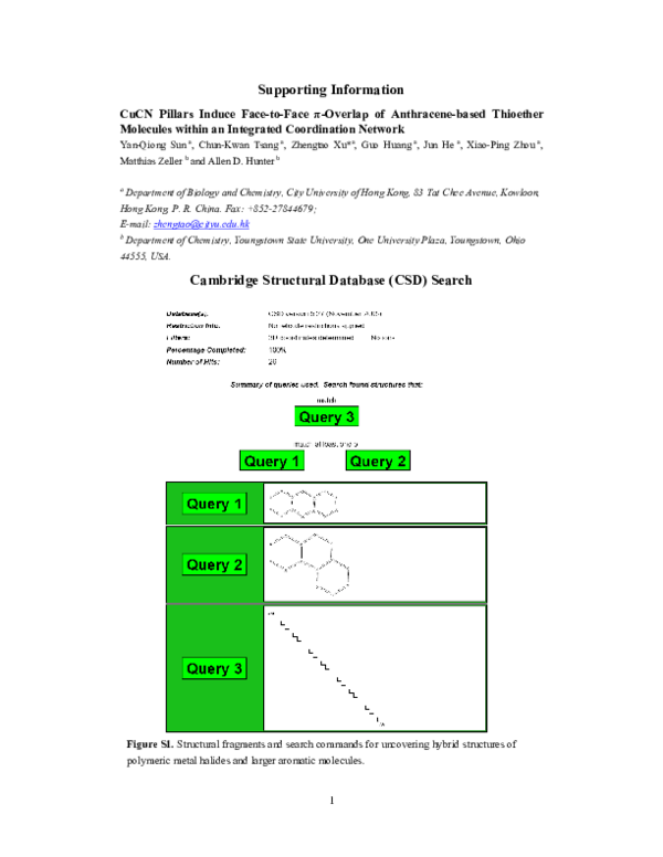 (PDF) CuCN Pillars Induce Face-to-Face π-Overlap of Anthracene-Based ...
