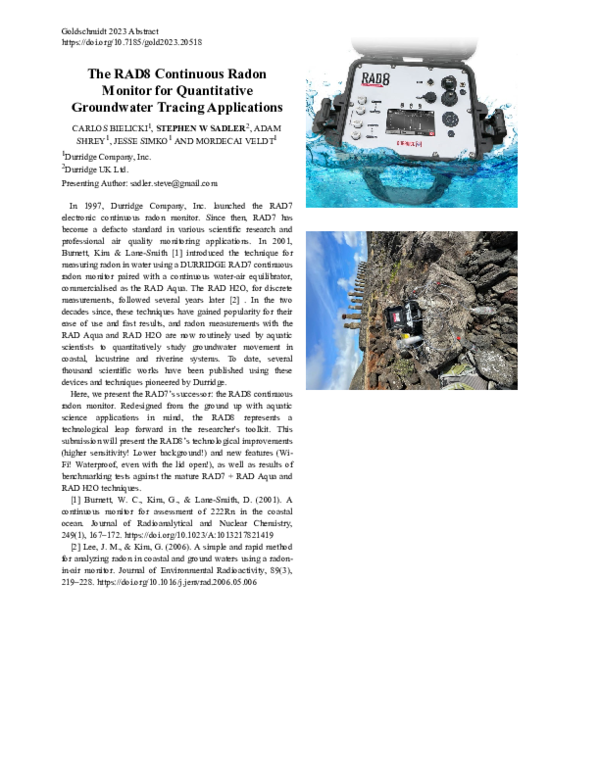 (PDF) The RAD8 Continuous Radon Monitor for Quantitative Groundwater ...