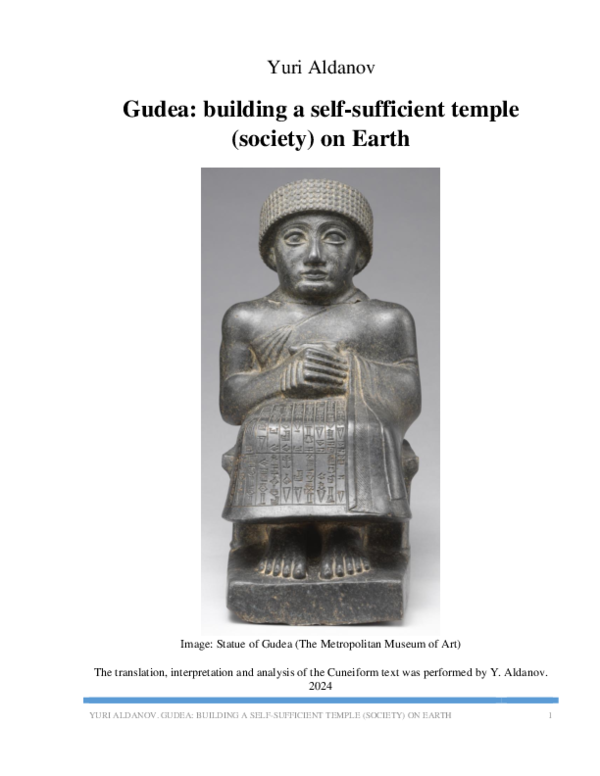 (PDF) Gudea: building a self-sufficient temple (society) on Earth.
