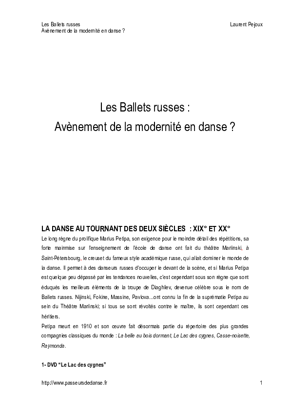 (PDF) Les Ballets russes